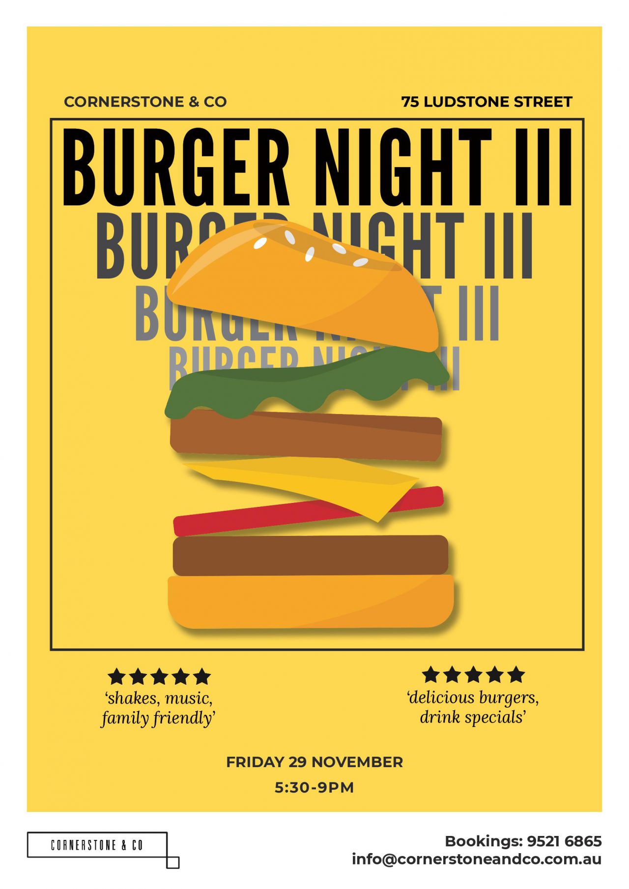 Burger Night III – Cornerstone & Co